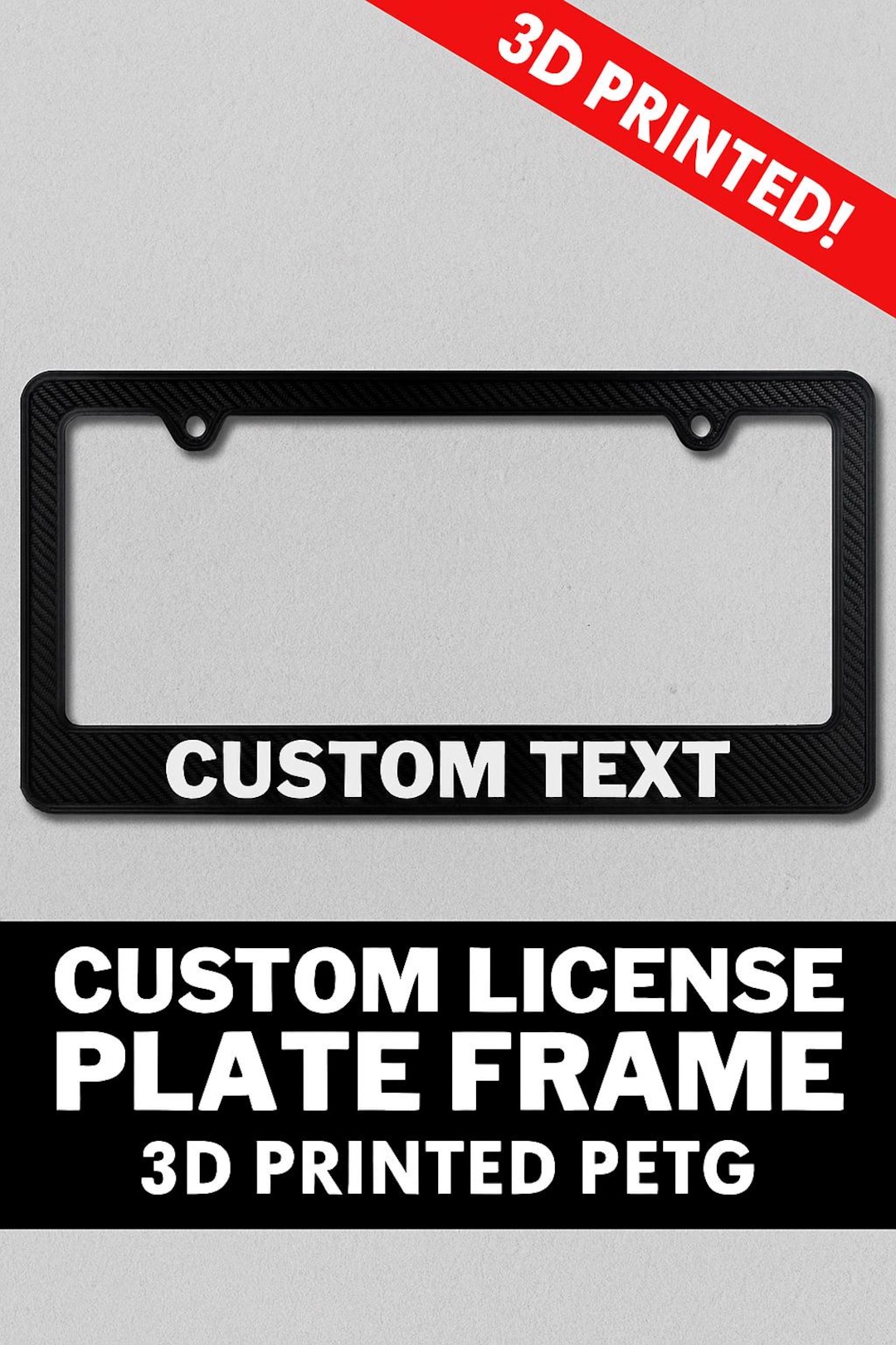 Custom 3D Printed License Plate Frame, Personalized PETG Text - Etsy