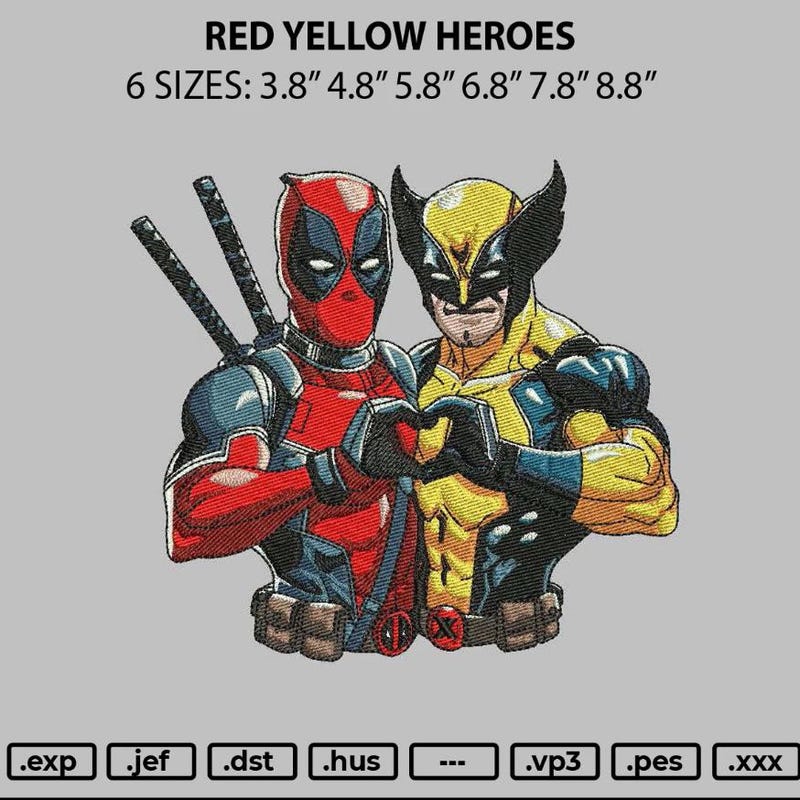 Deadpool and Wolverine Embroidery Design - Etsy