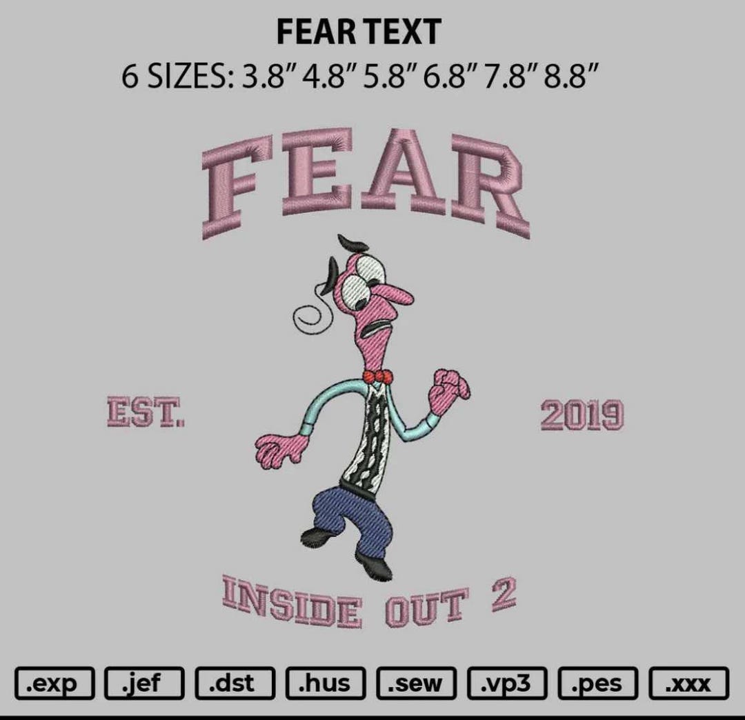 Fear Inside Out Embroidery Design - Etsy
