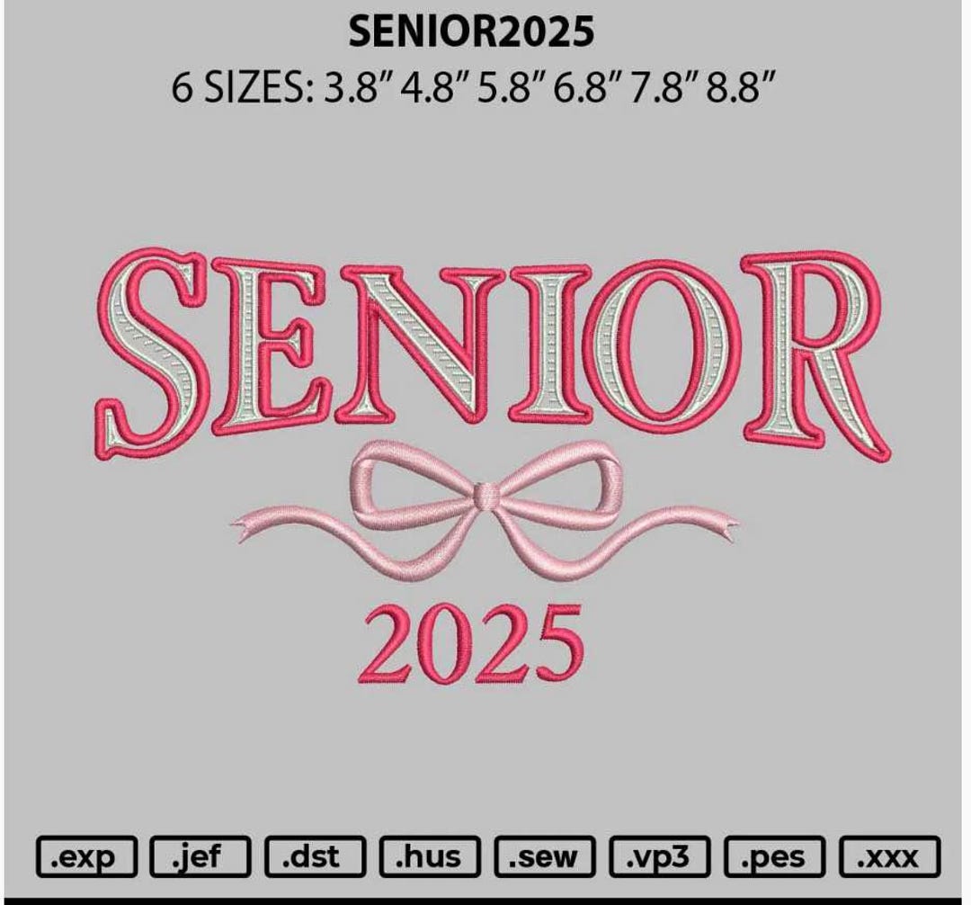 Senior 25 Embroidery Design - Etsy