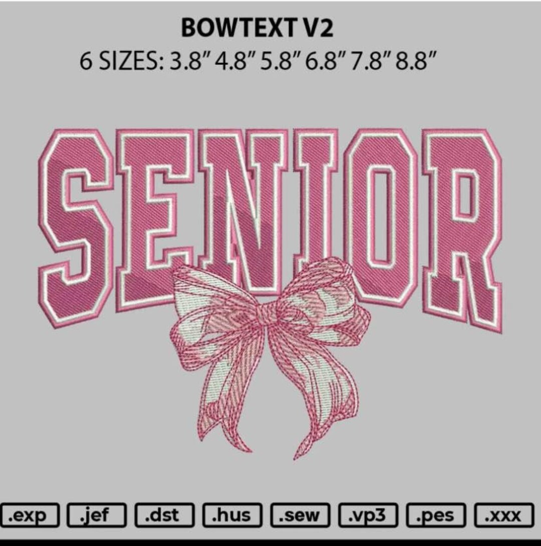Senior Embroidery Design - Etsy
