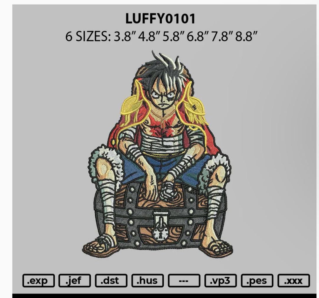 Luffy Embroidery Design - Etsy