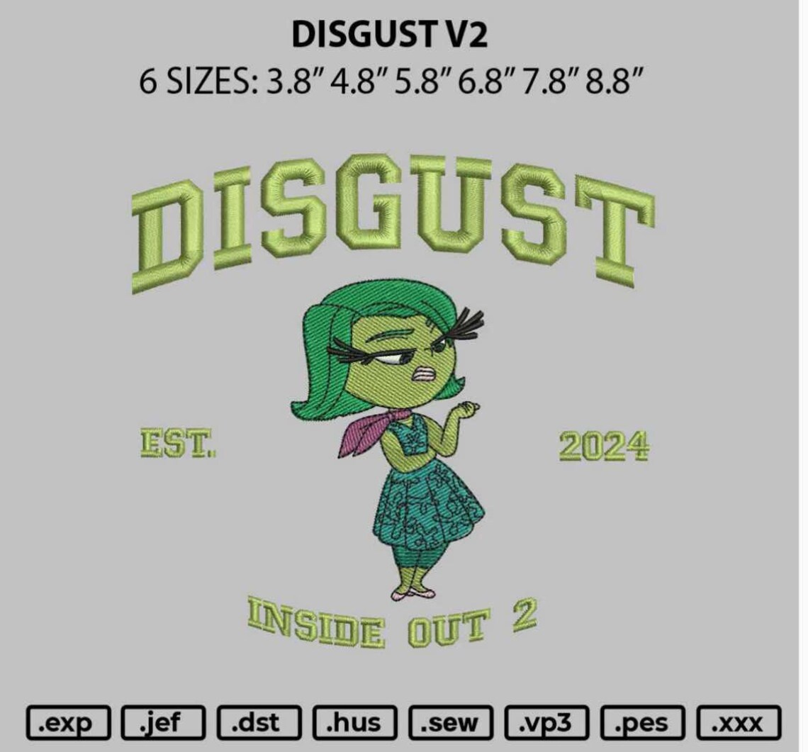 Disgust Inside Out Embroidery Design - Etsy