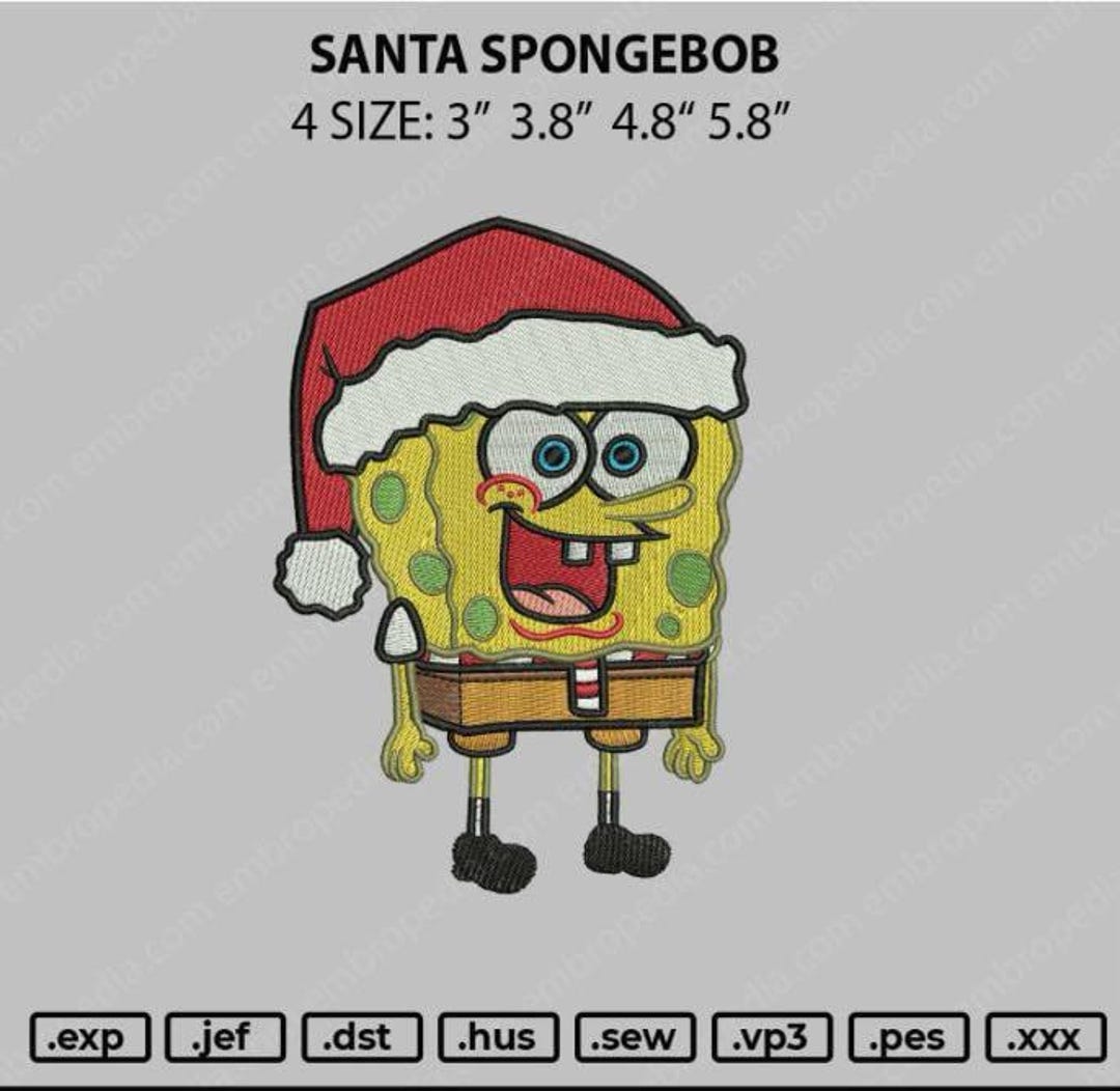 Santa Spongebob Embroidery Design - Etsy