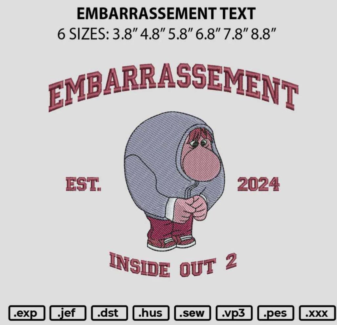 Embarrassement Inside Out Embroidery Design - Etsy