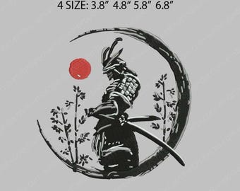 Samurai Embroidery Machine Design, Samurai Head, Japan Embroidery ...