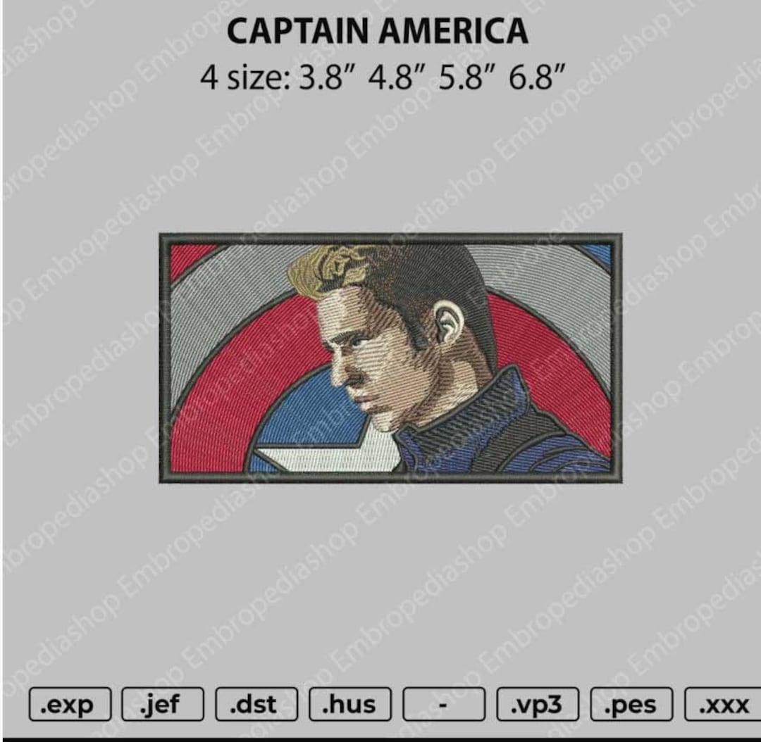 Captain America Embroidery Design - Etsy
