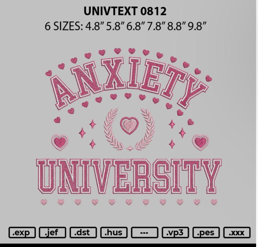 Anxiety University Embroidery Design - Etsy