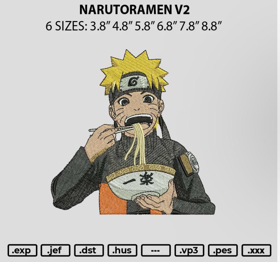 Naruto Ramen Embroidery Design - Etsy