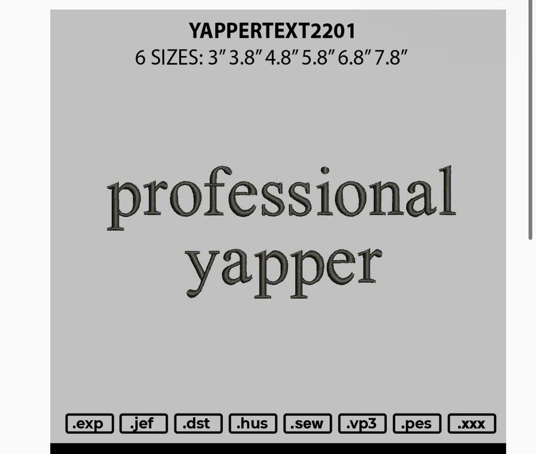 Professional Yapper Quote Embroidery Design - Etsy