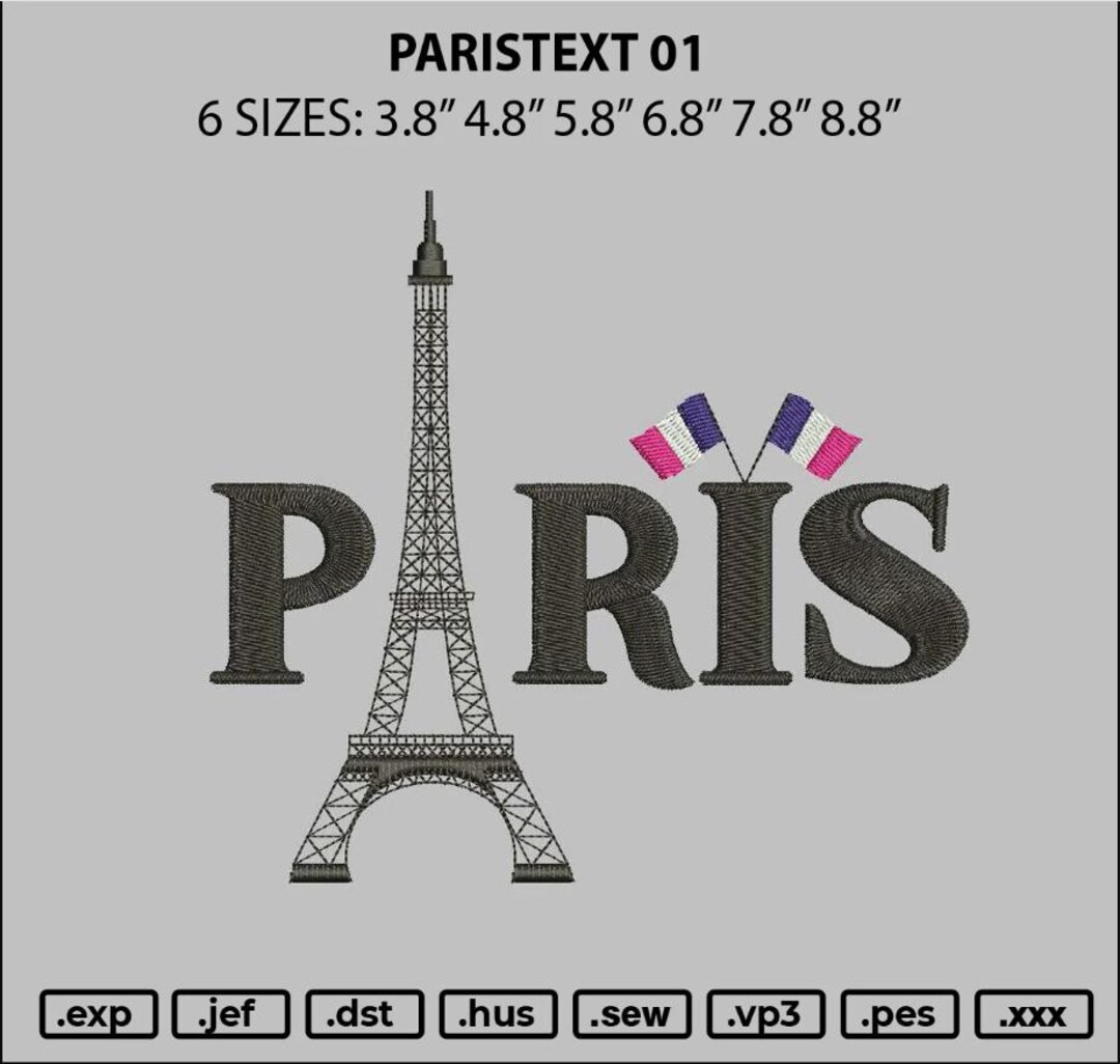 Paris Embroidery Design - Etsy