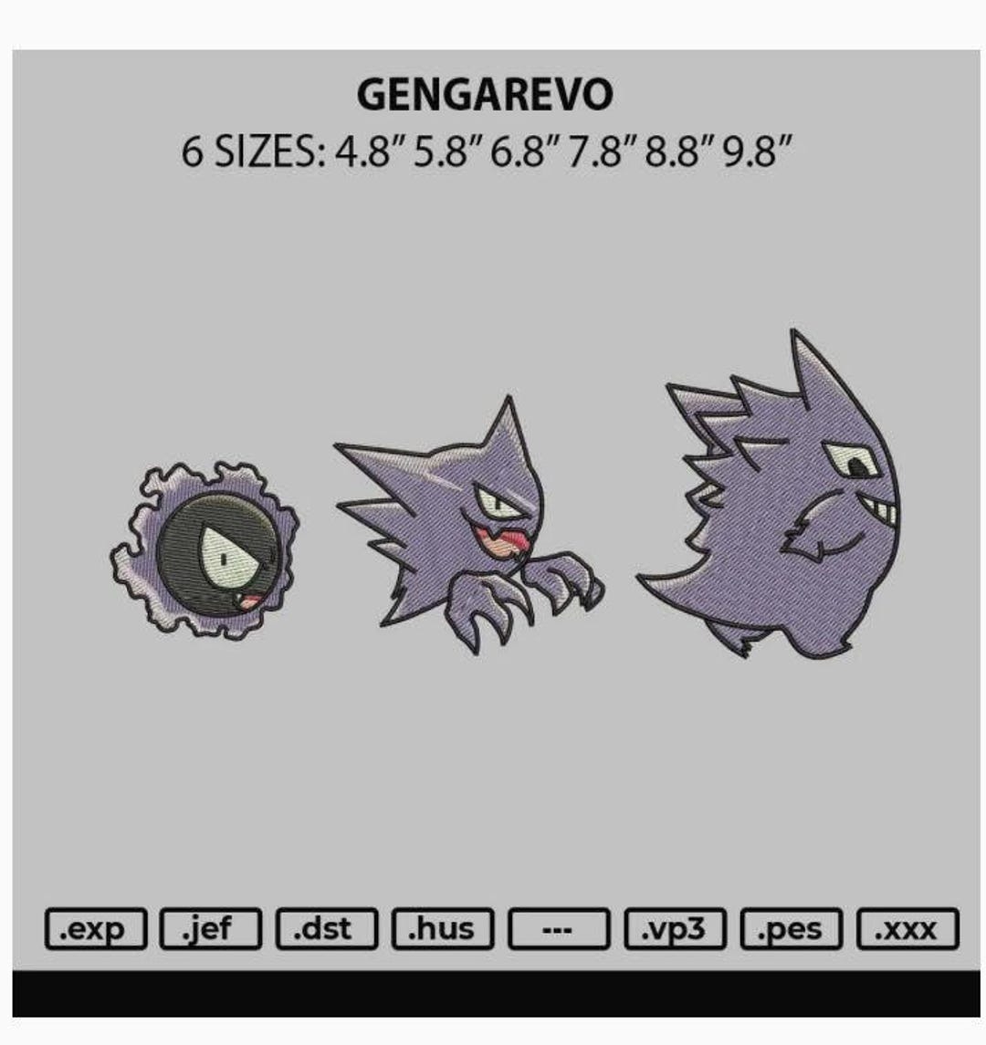 Gengar Pokemon Embroidery Design - Etsy
