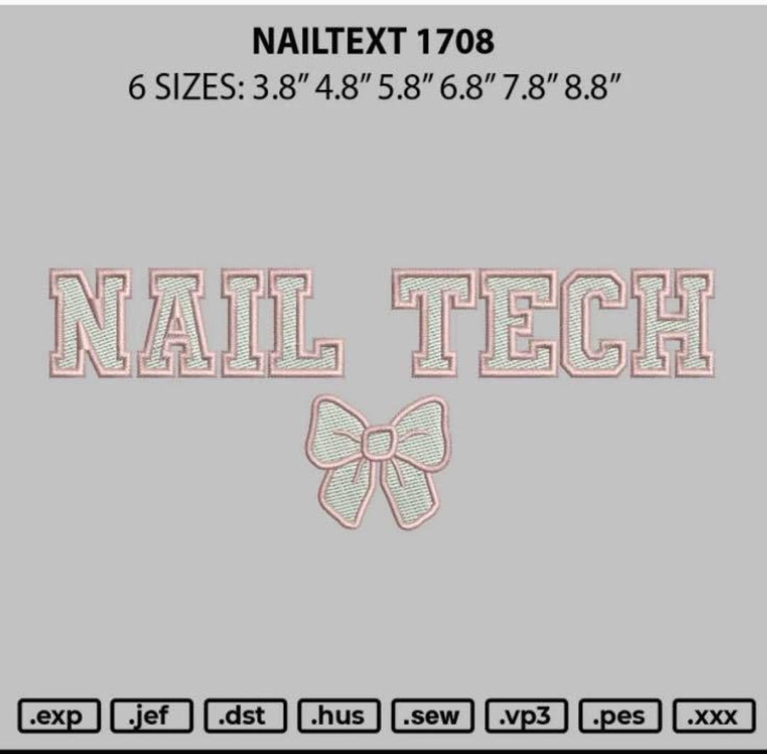 Nail Tech Embroidery Design - Etsy