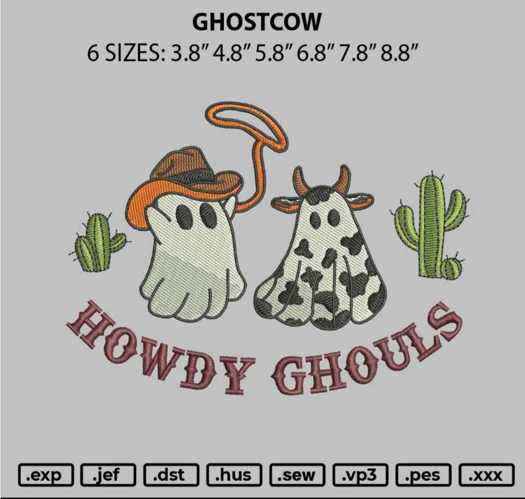 Howdy Ghouls Embroidery Design - Etsy
