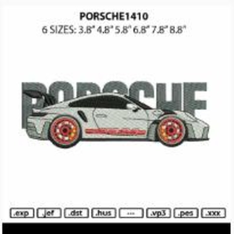 Porsche Embroidery Design - Etsy