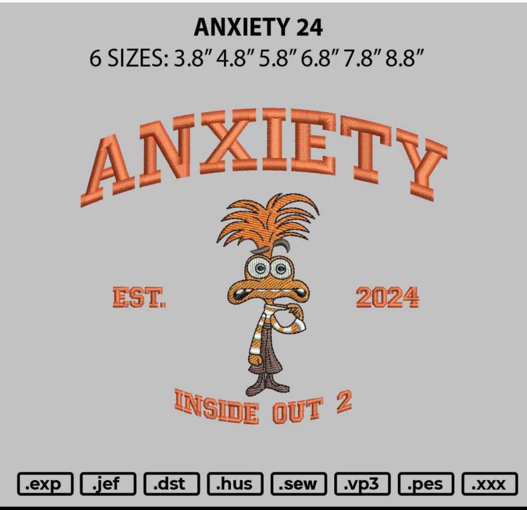 Anxiety Inside Out Embroidery Design - Etsy