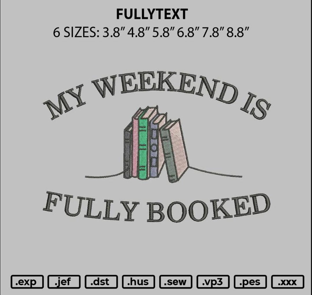 Fully Booked Embroidery Design - Etsy