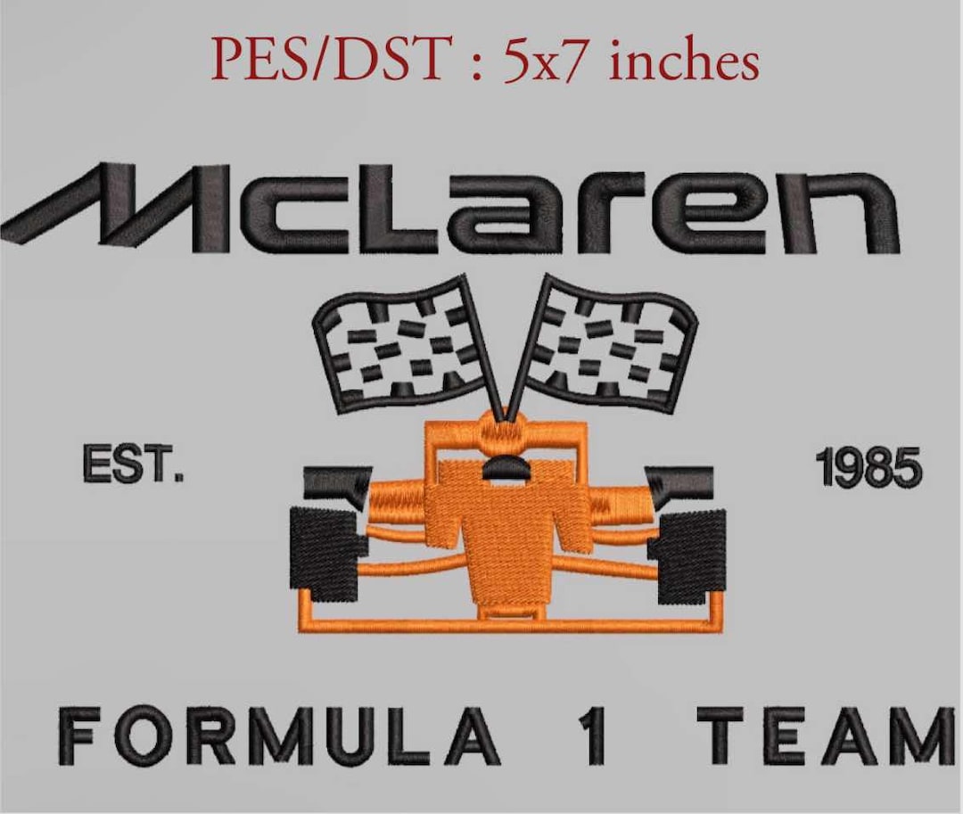 Mclaren F1 Car Racing Embroidery Design - Etsy
