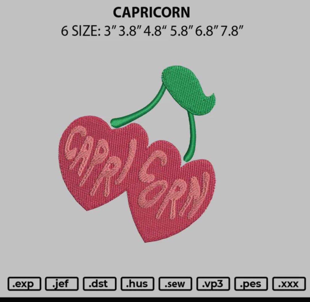 Capricorn Embroidery Design - Etsy