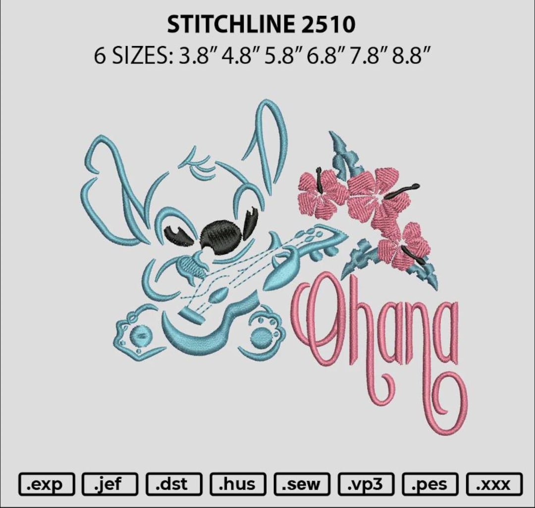 Stitch Ohana Embroidery Design - Etsy