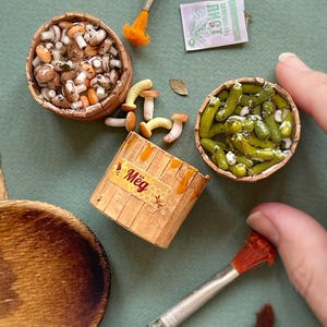 Miniature Set of Barrels With Vegetables for a Dollhouse, Scale From 1 ...