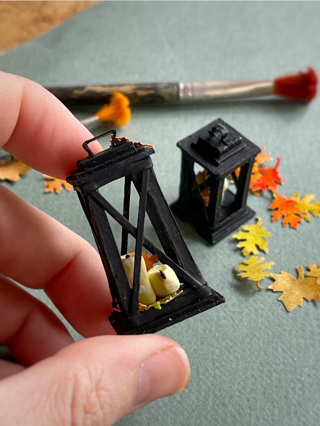 Miniature Lanterns for a Dollhouse, Set of 2 Pieces - Etsy