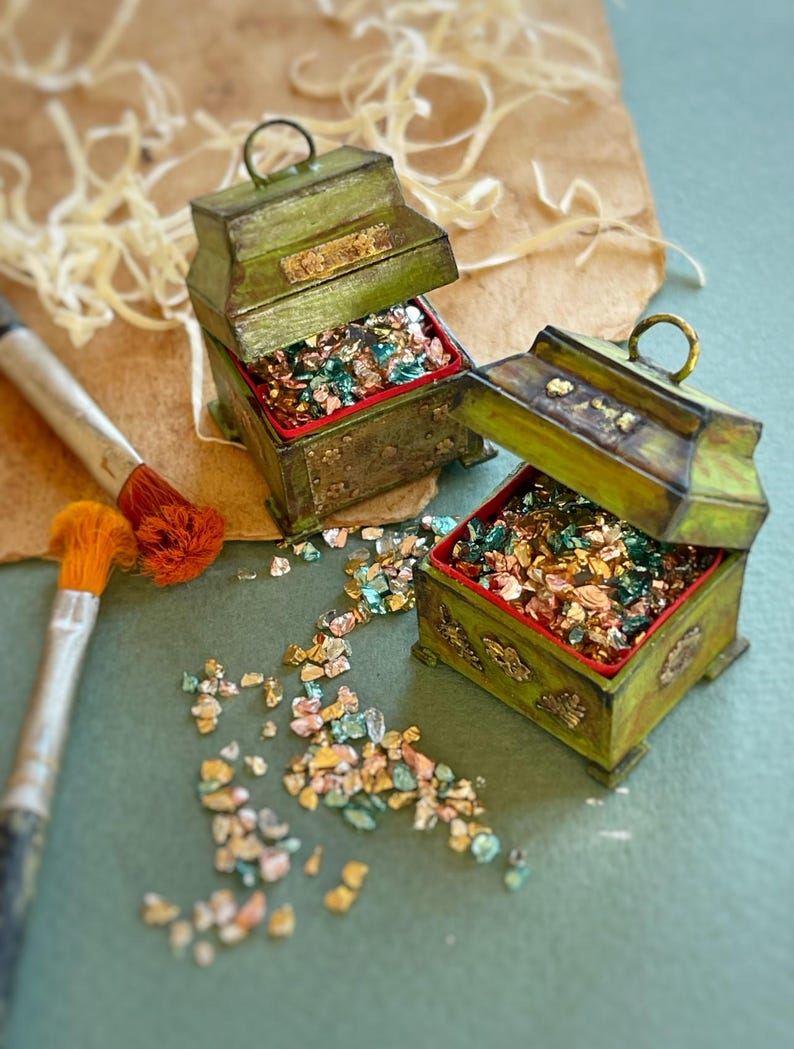 A Miniature Casket With Precious Stones - Etsy