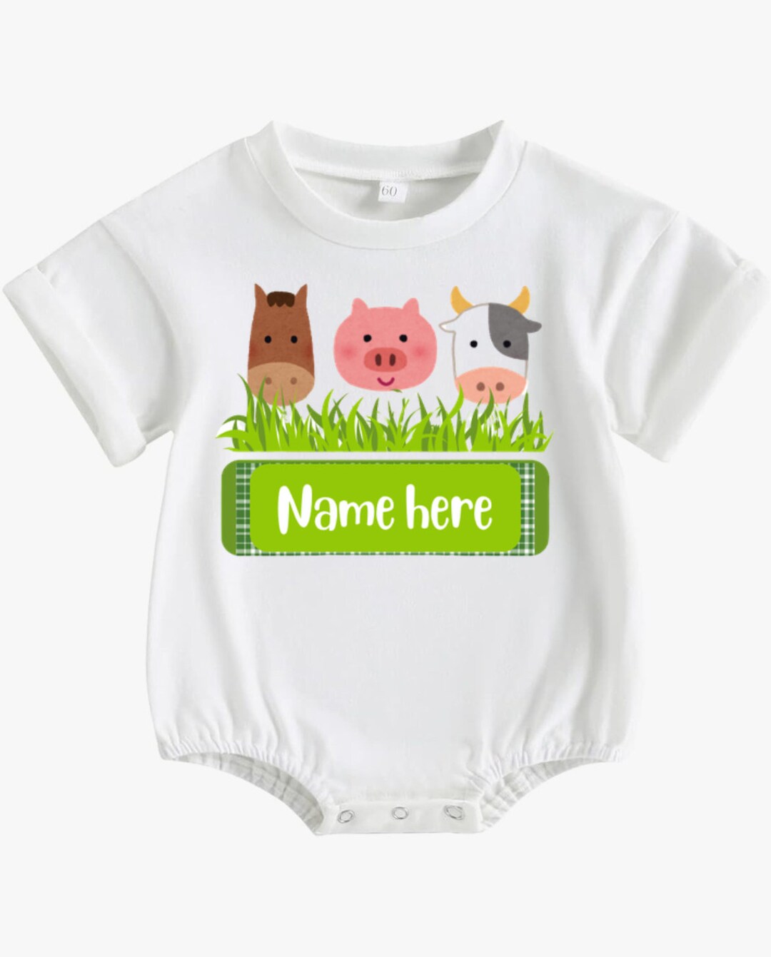 Farm Animals and Name Plate Png Digital Download Baby Bubble Tshirt ...