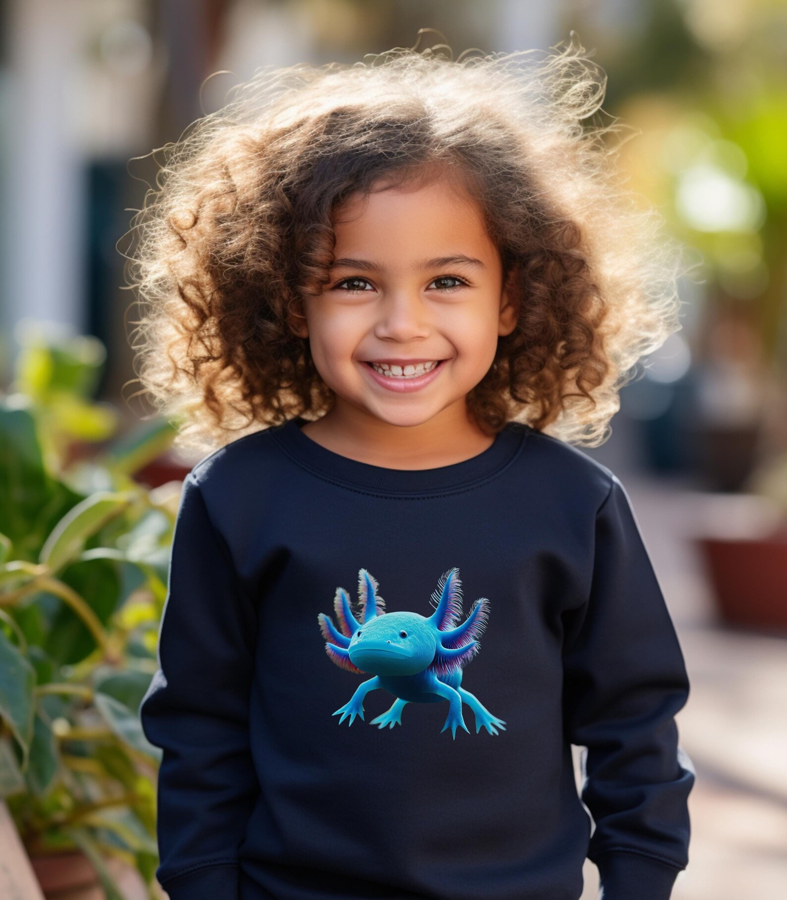 Cute Axolotl Youth Sweatshirt, Kids Animal Sweater, Children's Crewneck ...