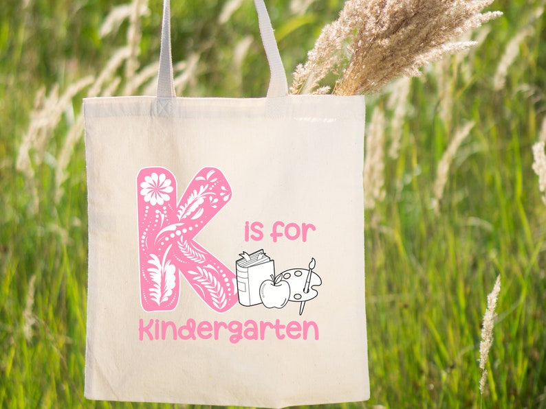K is for Kindergarten Tote Bag, Alphabet Tote Bag, Prek Teacher Tote ...