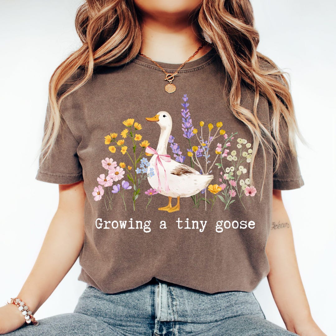 Growing a Tiny Goose Shirt, Wildflowers Pregnancy Announcement Tee ...