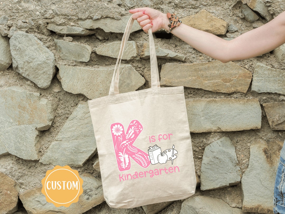 K is for Kindergarten Tote Bag, Alphabet Tote Bag, Prek Teacher Tote ...