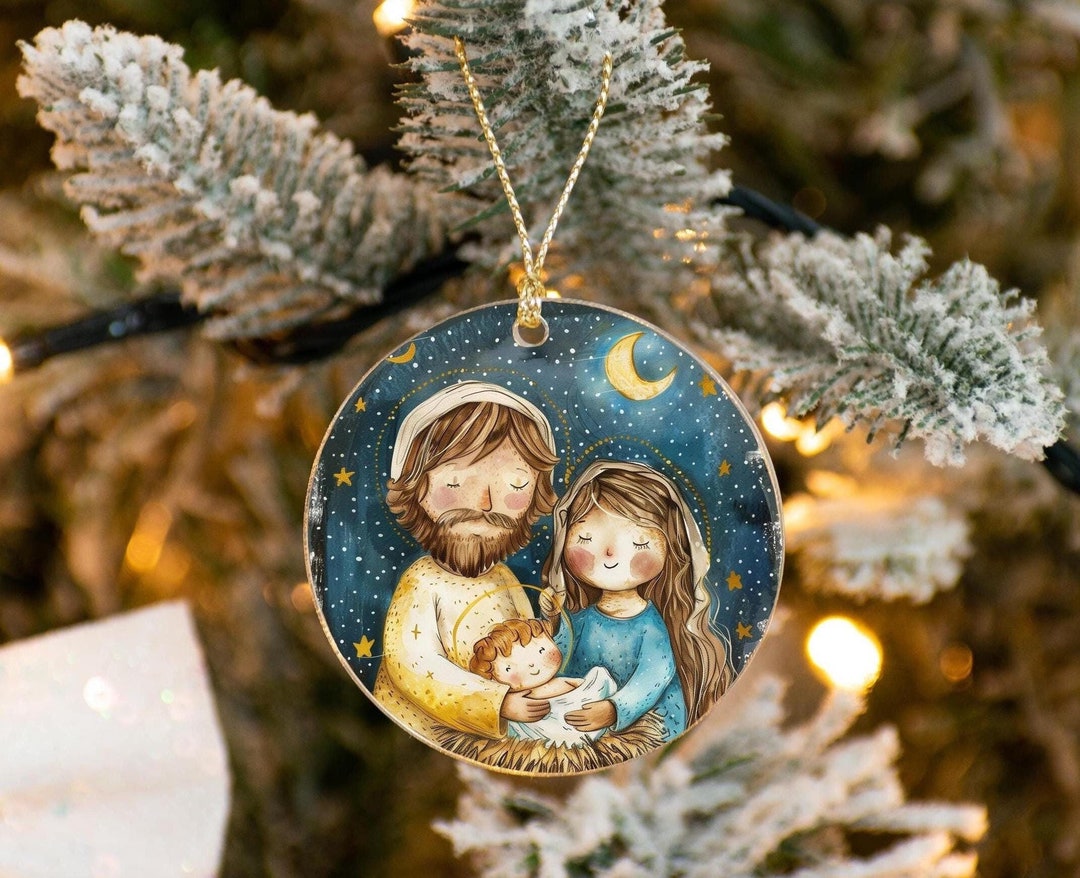 Nativity Christmas Ornament, Jesus Birth Christmas Gift, Holy Family ...