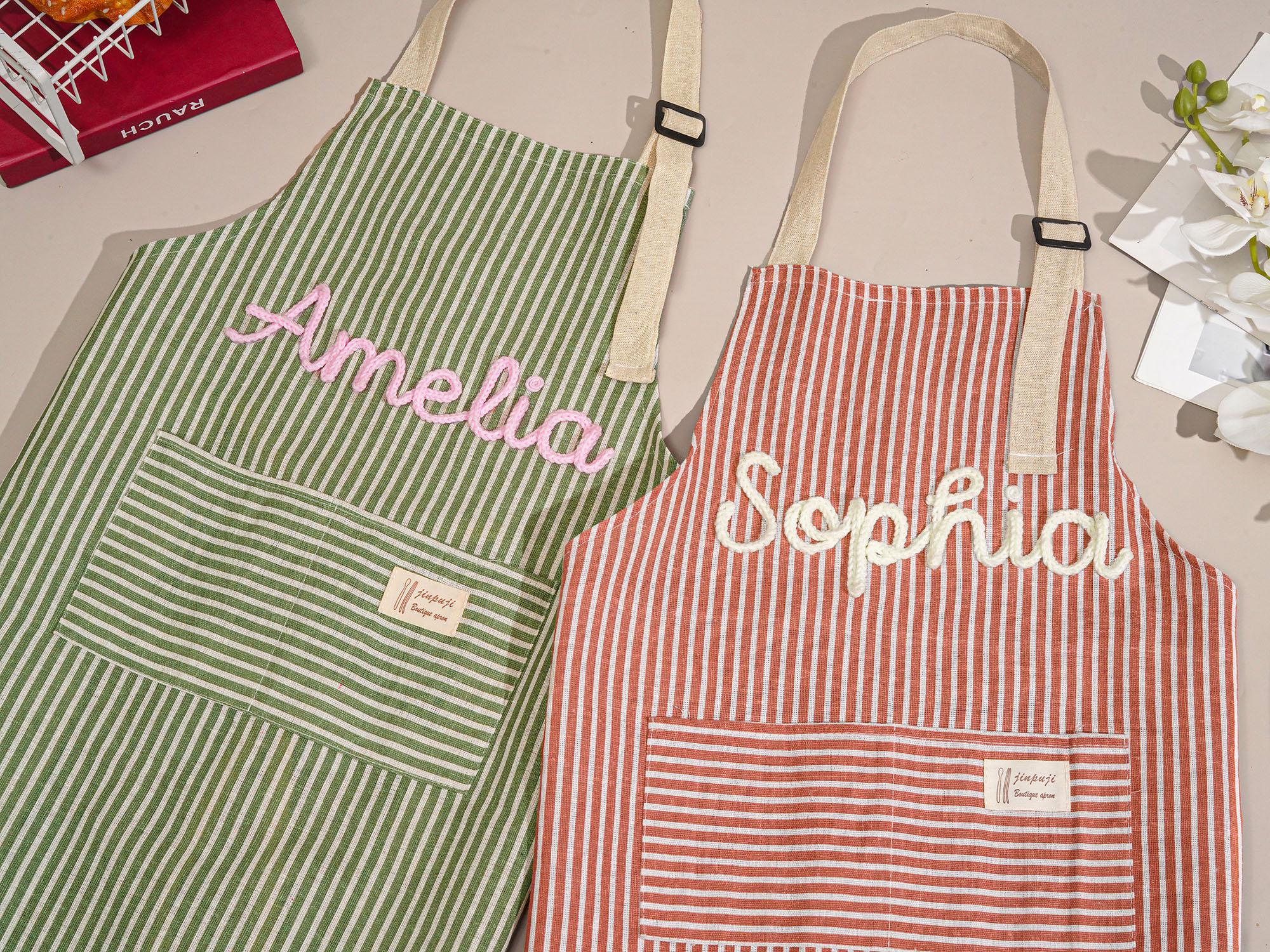 Personalized Hand-embroidered Apron,kitchen Apron With Name,custom ...