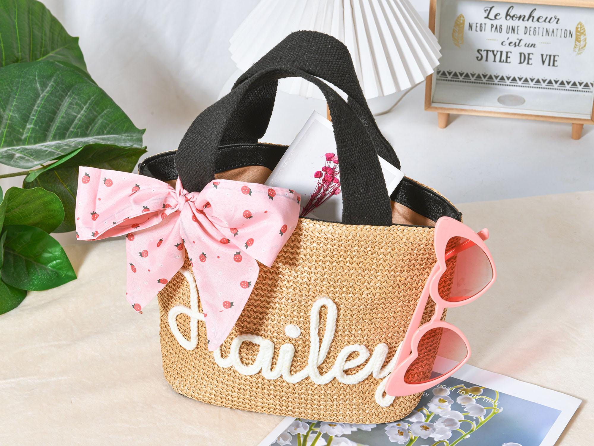 Personalized Straw Beach Bag,bridesmaids Proposal Bag,custom Crochet ...