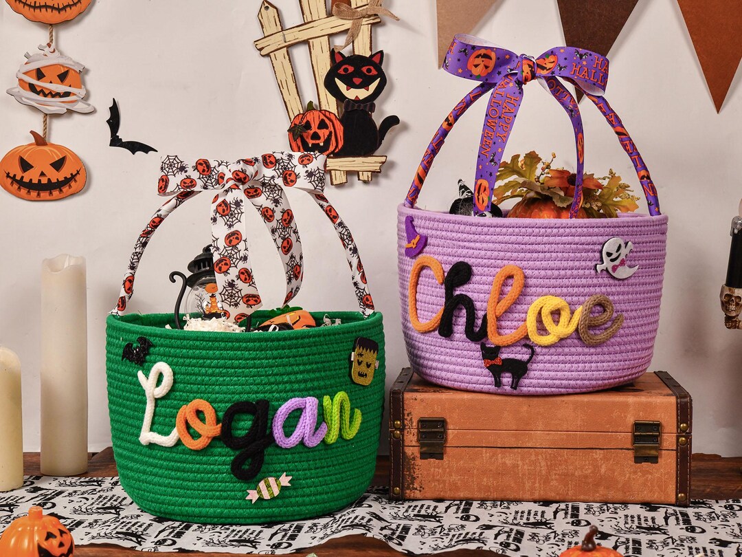 Personalized Halloween Treat Basket,trick or Treat Basket,trick or ...