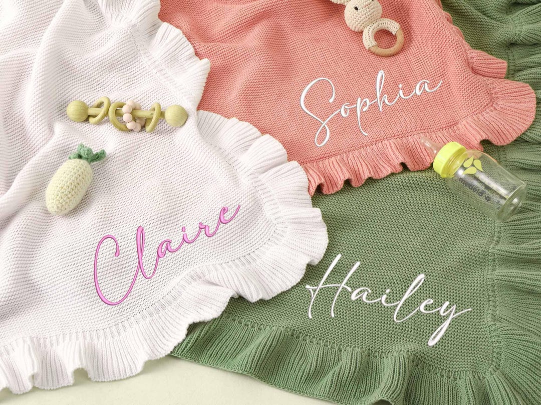Personalized Embroidered Baby Blanket,custom Baby Name Blanket,newborn ...