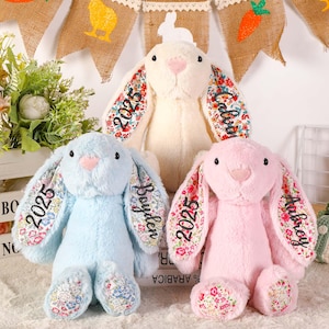 Personalized Embroidered Plush Bunny,custom Baby Toy Gift,alphabet ...