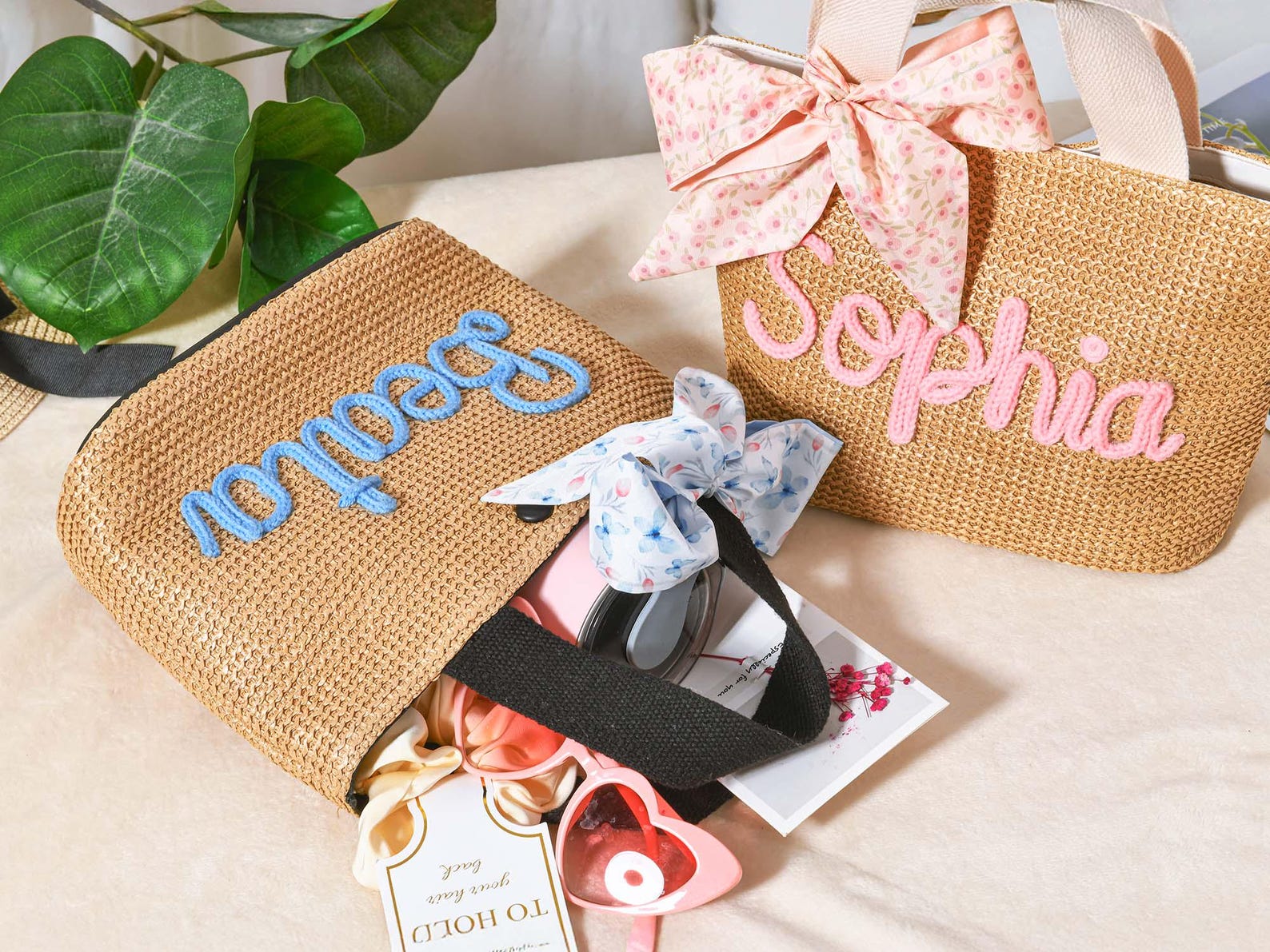 Personalized Straw Beach Bag,bridesmaids Proposal Bag,custom Crochet ...