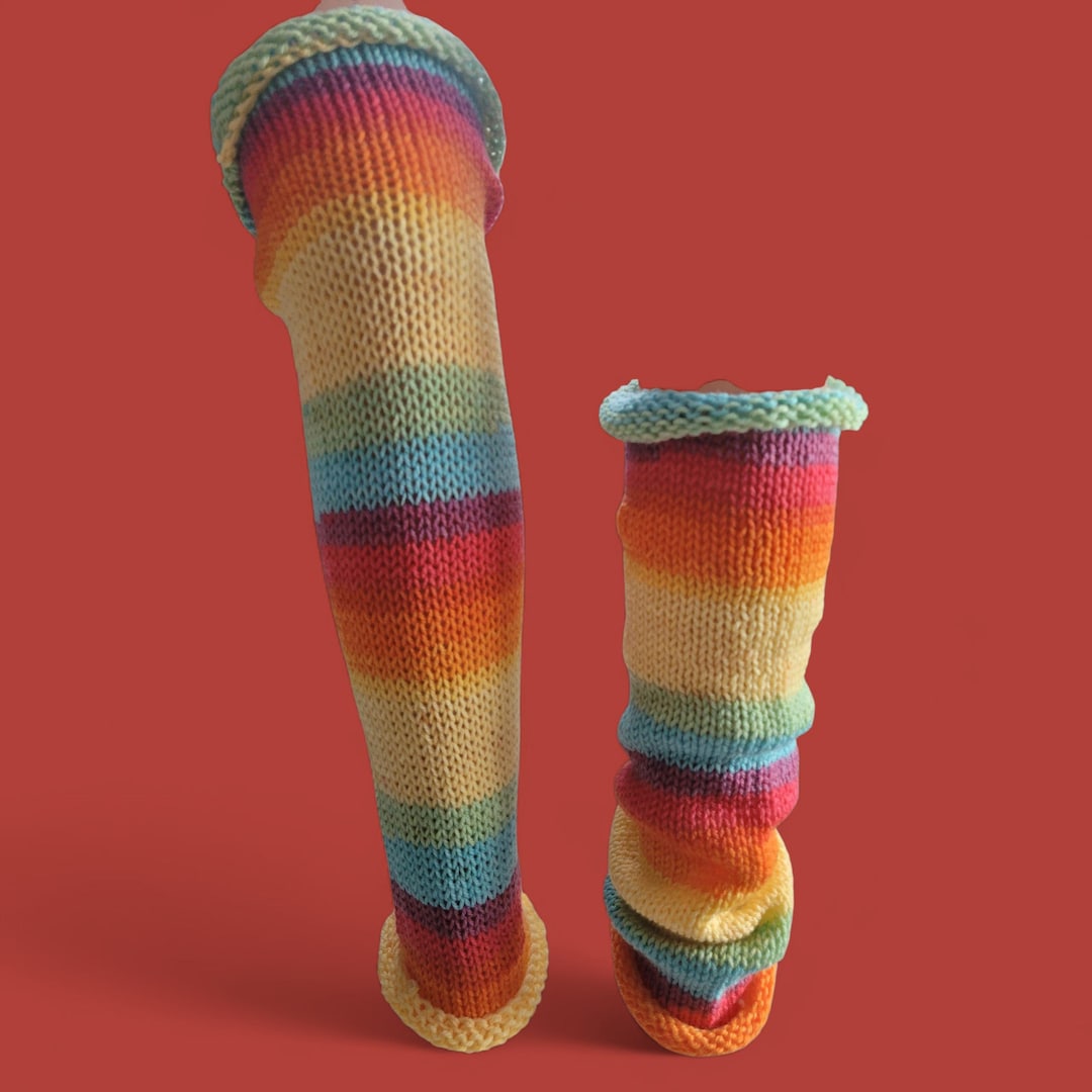 Leg Warmers, Bright Colours, Rainbow, Acrylic - Etsy