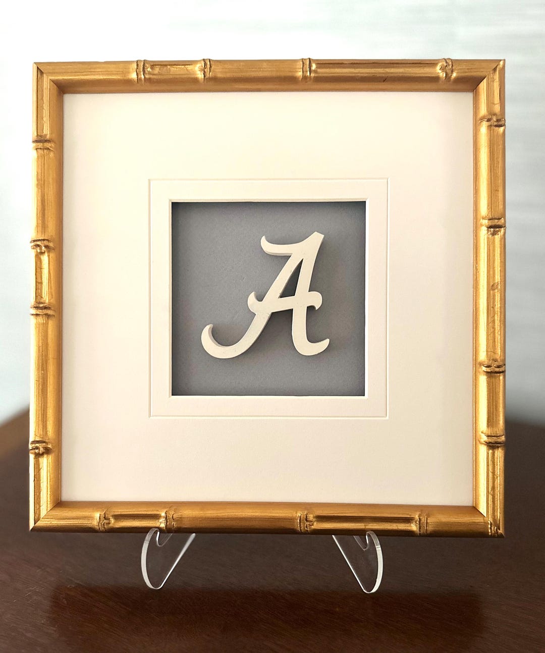 University of Alabama Intaglio in Gold Bamboo Frame - Etsy