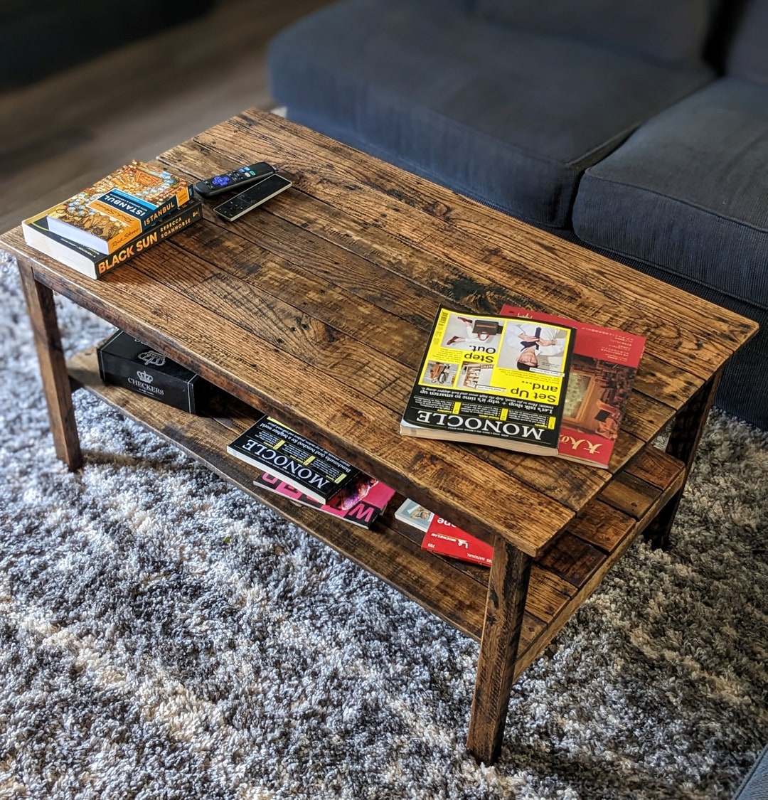 Reclaimed Wood Coffee Table: Rustic Pallet Wood, Upcycled Vintage Look ...