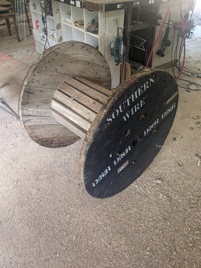 Upcycled Round Spool Coffee Table Reclaimed Wood & Metal - Etsy