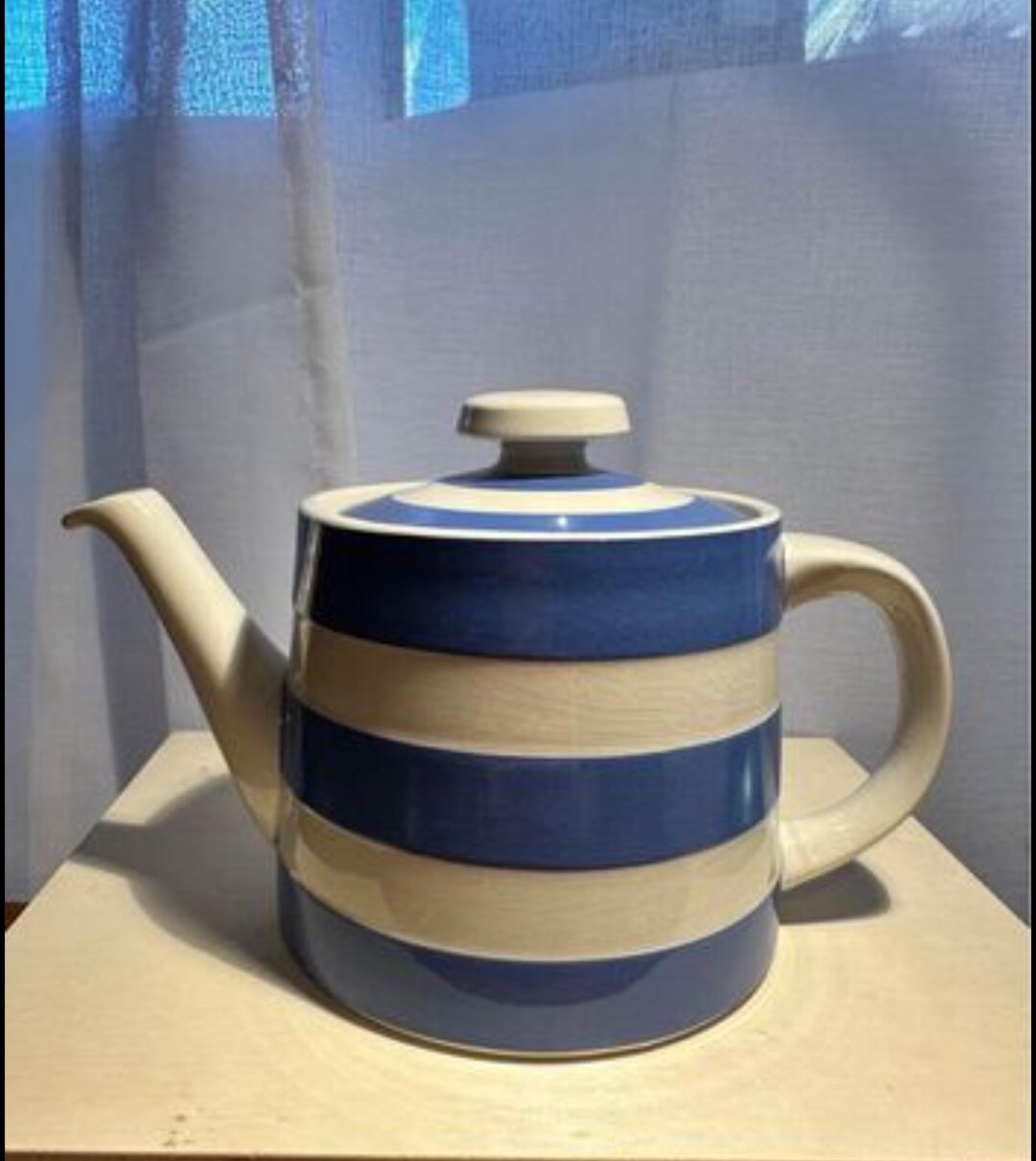 Vintage 1960s Cornishware Teapot - Etsy