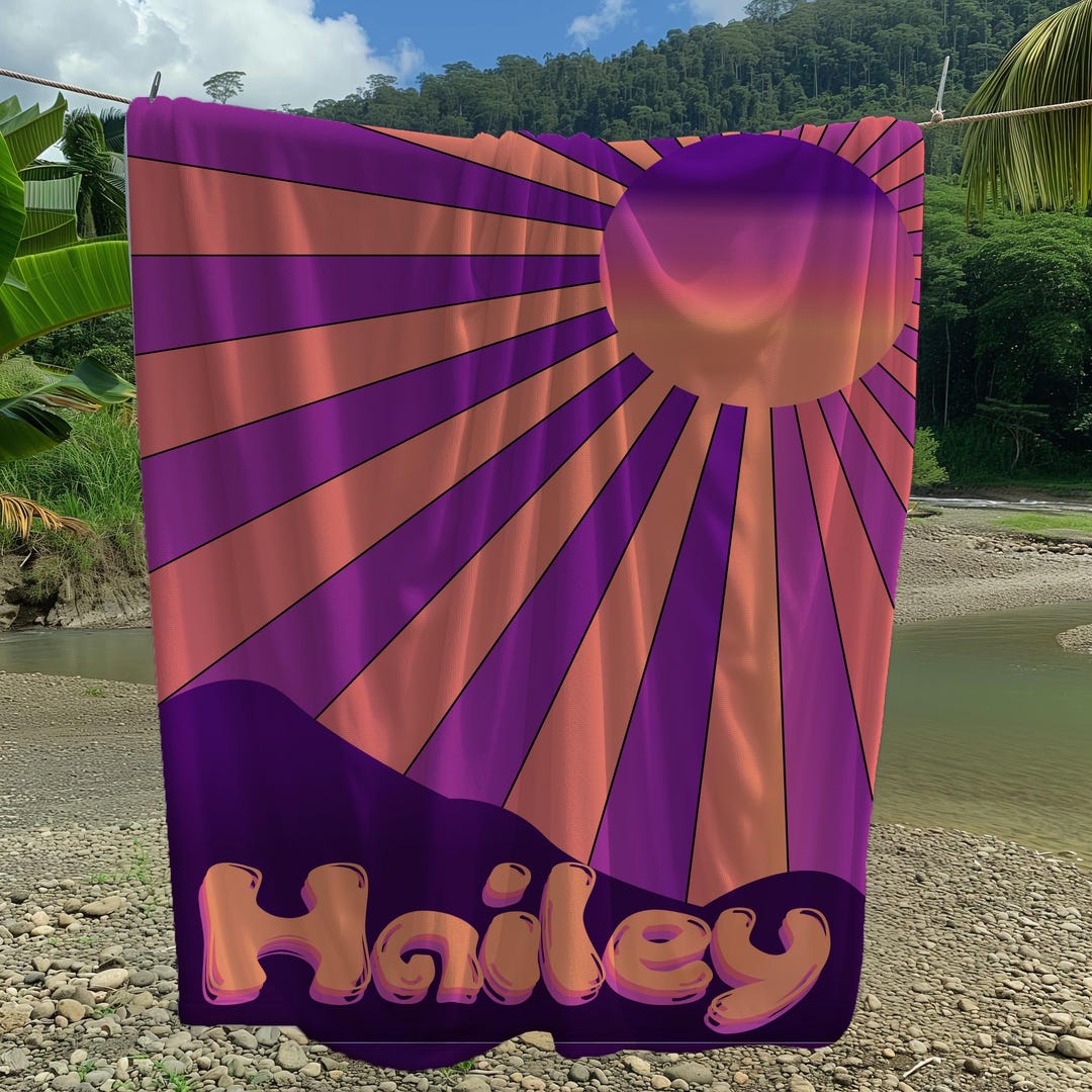Personalized Sunset Blanket, Custom Modern Design Throw, Artistic ...