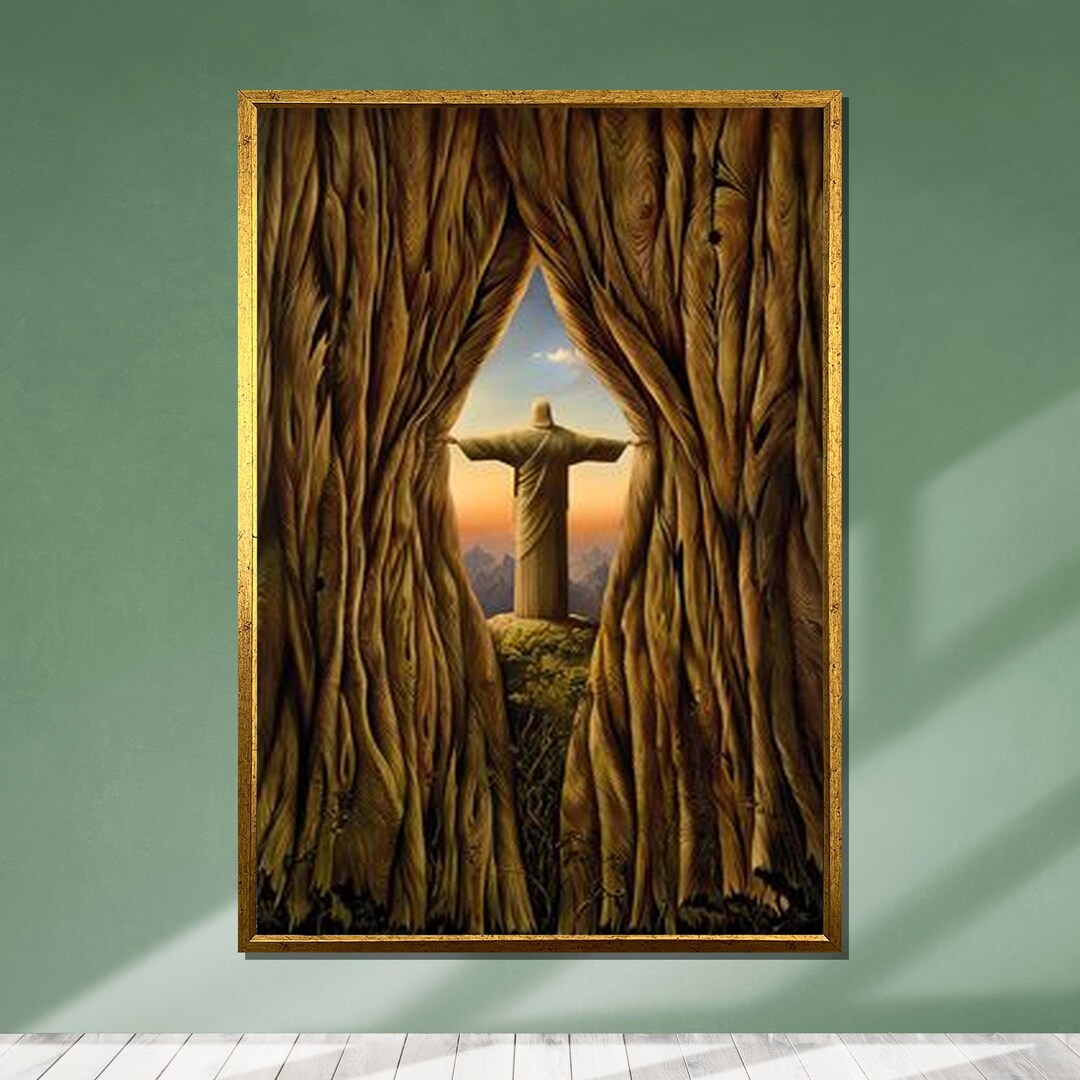 Surreal Christ the Redeemer Canvas Art: Tree of Life Vision - Etsy