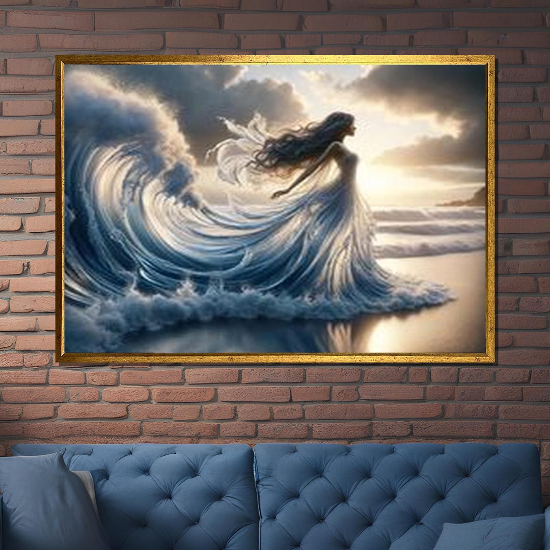 Ocean Goddess Canvas Art: Mystical Sea Spirit, Ready to Hang - Etsy