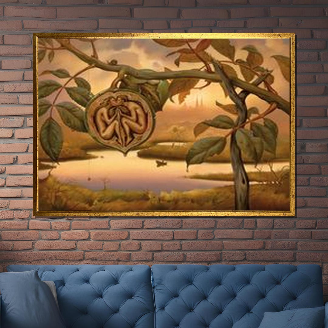 Vladimir Kush Inspired Walnut Dreamscape Print, Kush Style Imaginative ...