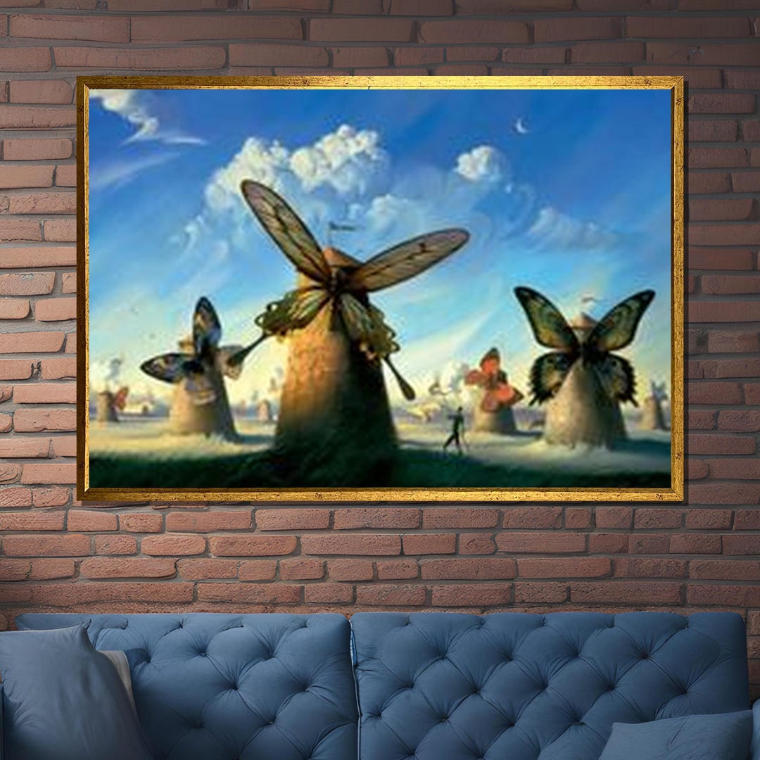 Vladimir Kush Inspired Butterfly Windmills Print, Kush Style Dreamlike ...