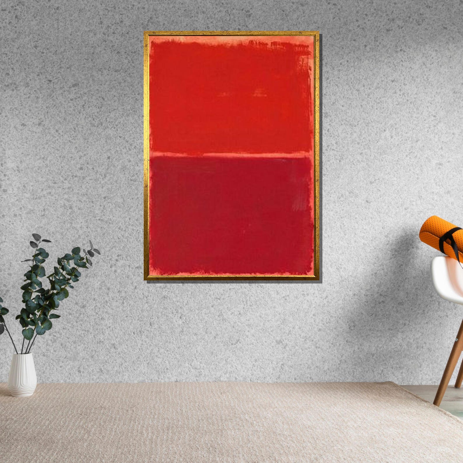 Red Abstract Canvas Art: Rothko Style Color Block Painting - Etsy